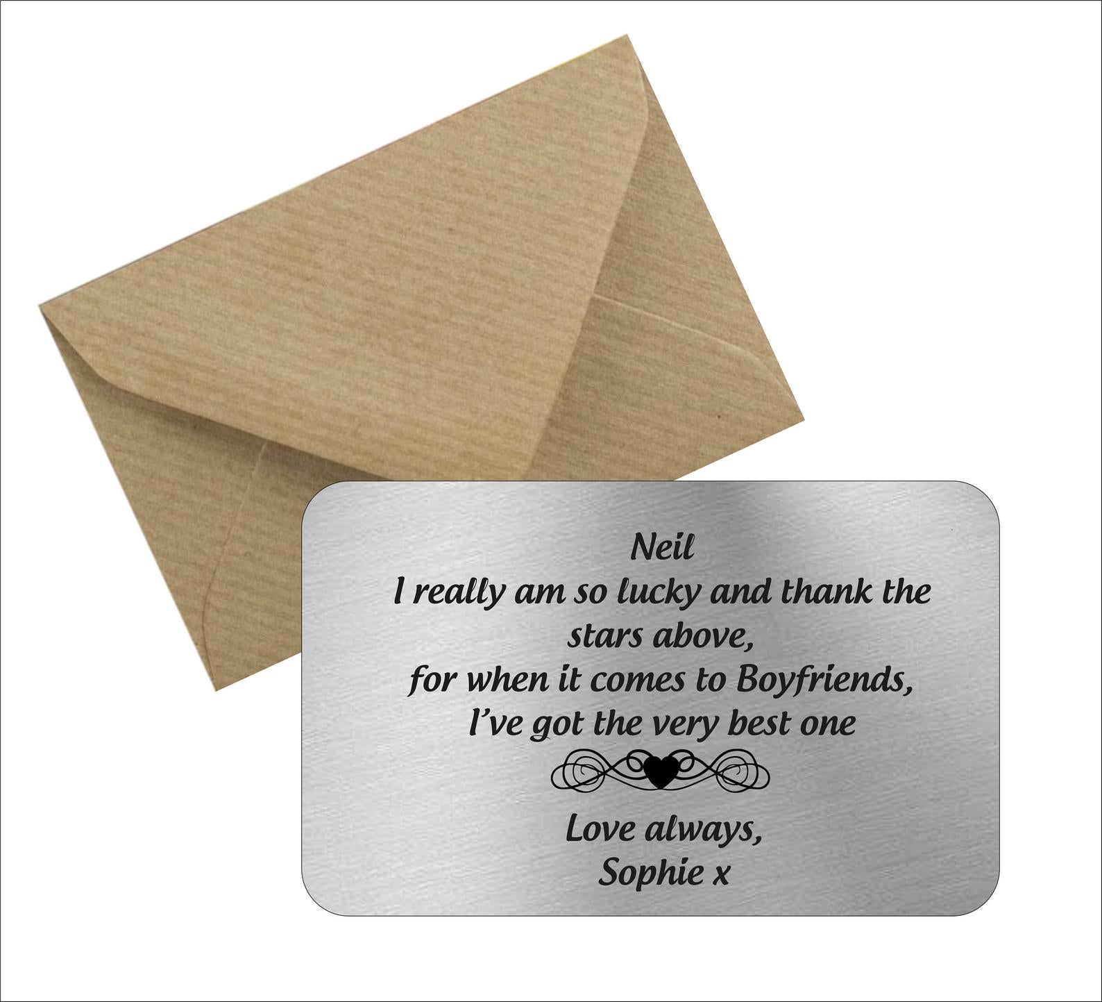 Personalised Best Boyfriend Wallet Card – Precious Personalised Gifts Ltd